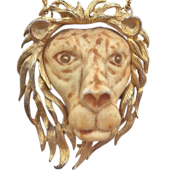 Razza | Jewelry | Vintage Razza Lion Head Necklace 97s Luca Razza Gold ...